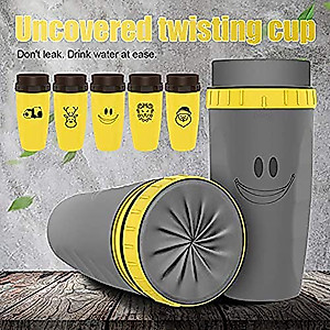 CHENGNAN Twizz Coffee Cup Aperture Mug with Straw Double Silicone TikTok Leak Proof and Insulated Revolutionary Twist Plastic Travel Mug, Lidless Panda