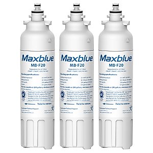 Maxblue ADQ73613401 Refrigerator Water Filter, Replacement for LG® LT800P®, ADQ73613402, ADQ73613408, ADQ75795104, Kenmore 9490, LSXS26326S, LMXC23746S, WF-LT800P, 469490, LMXC23746D, Pack of 3