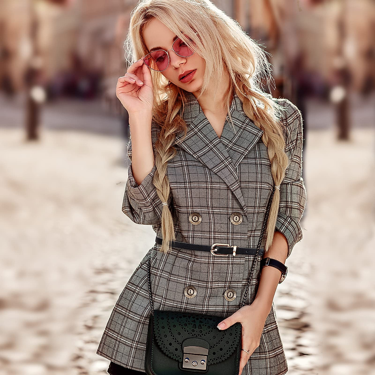 Uoeo Set of 10 Womens Thin Belts Women Skinny PU Leather Belt Adjustable Thin Waist Belt