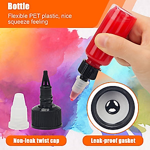 Adecco LLC 50PCS Plastic Dropper Bottle, 1oz Dispensing Bottles Applicator, 30ML Empty Squeeze Dropper Bottles with Twist Top Cap