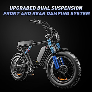 LONG SENG Adult Electric Bike 1000W 35MPH, 48V 20AH Removable Battery Electric Bicycle, 7-Speed eBike 20"x4.0"Adult Electric Bicycle Commuter Electric Bike Passed UL Certification (48V 20AH, Black)