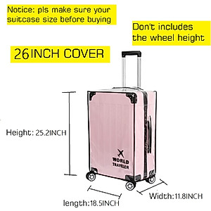 RF REENFAYA Suitcase Cover Luggage Protector Covers Clear Luggage Cover PVC Suitcase Luggage Cover Waterproof Luggage Case Thicken Suitcase Protector Cover (26inch)