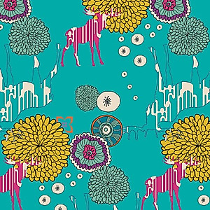 Art Gallery Fabrics Art Gallery Utopia Paradise Dwellers Vivid Fabric, Blue