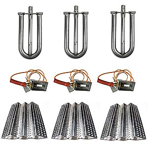 Htanch SN2461(3-Pack) SA2461 (3-Pack) 16GA Heat Plate Burner and Burner Electrode Replacement for American Outdoor Grill 24NB, 24NG, 24NP, 24PC, 36NB, 36PC Grills