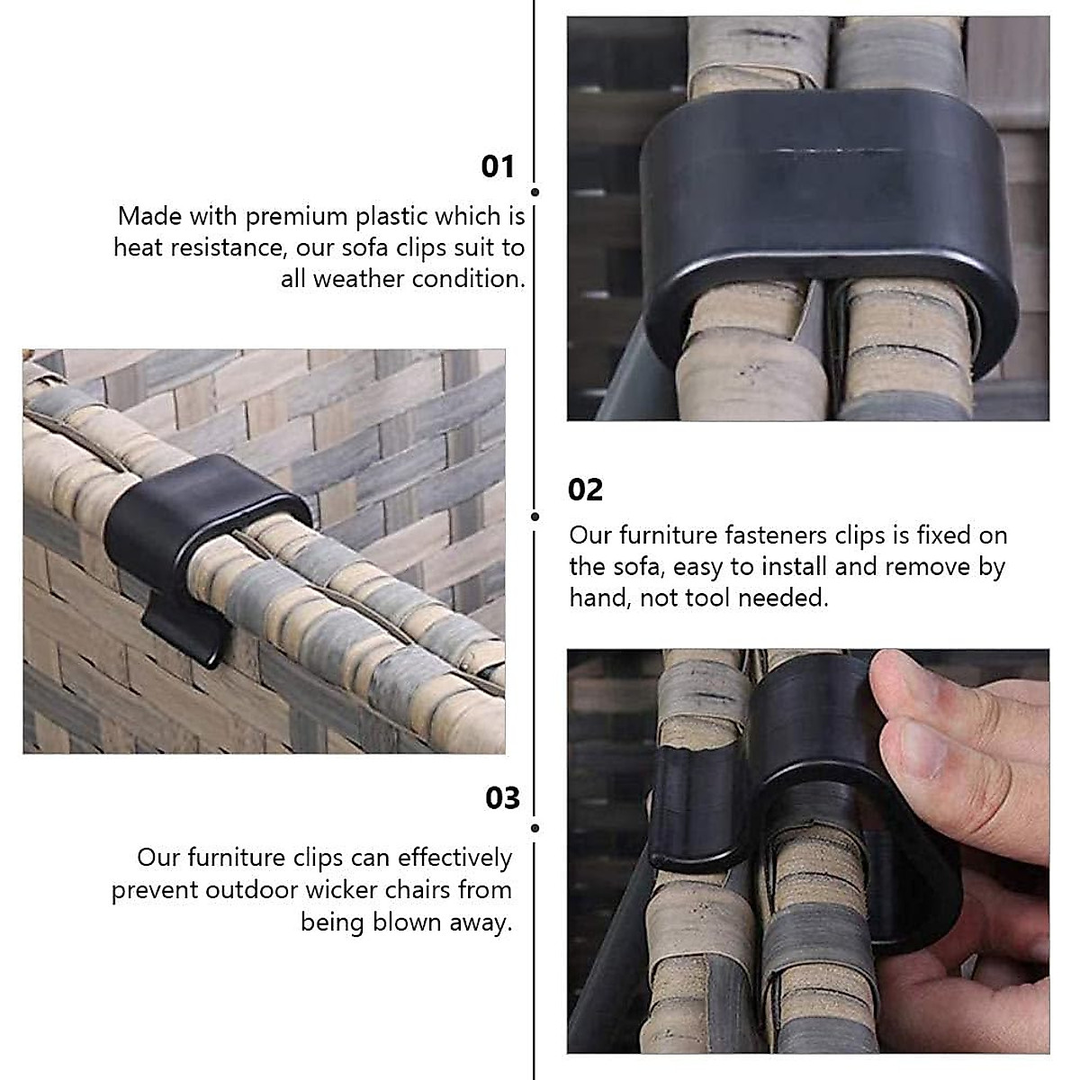 10pcs Sofa Furniture Clip Outdoor Furniture Clips Outdoor Furniture Clamps Wicker Furniture Clamps Sectional Sofa Alignment Clamps Wicker Furniture Alignment Clips Patio Sofa Clips