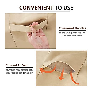 Lawn Mower Covers, 600D Oxford Cloth Riding Lawn Mower Covers Waterproof Outdoor,UV-Proof, Dust-Proof, Rain-Proof And Snow-Proof-All Weather Protection 72"L x 54"W x 47"H(khaki)