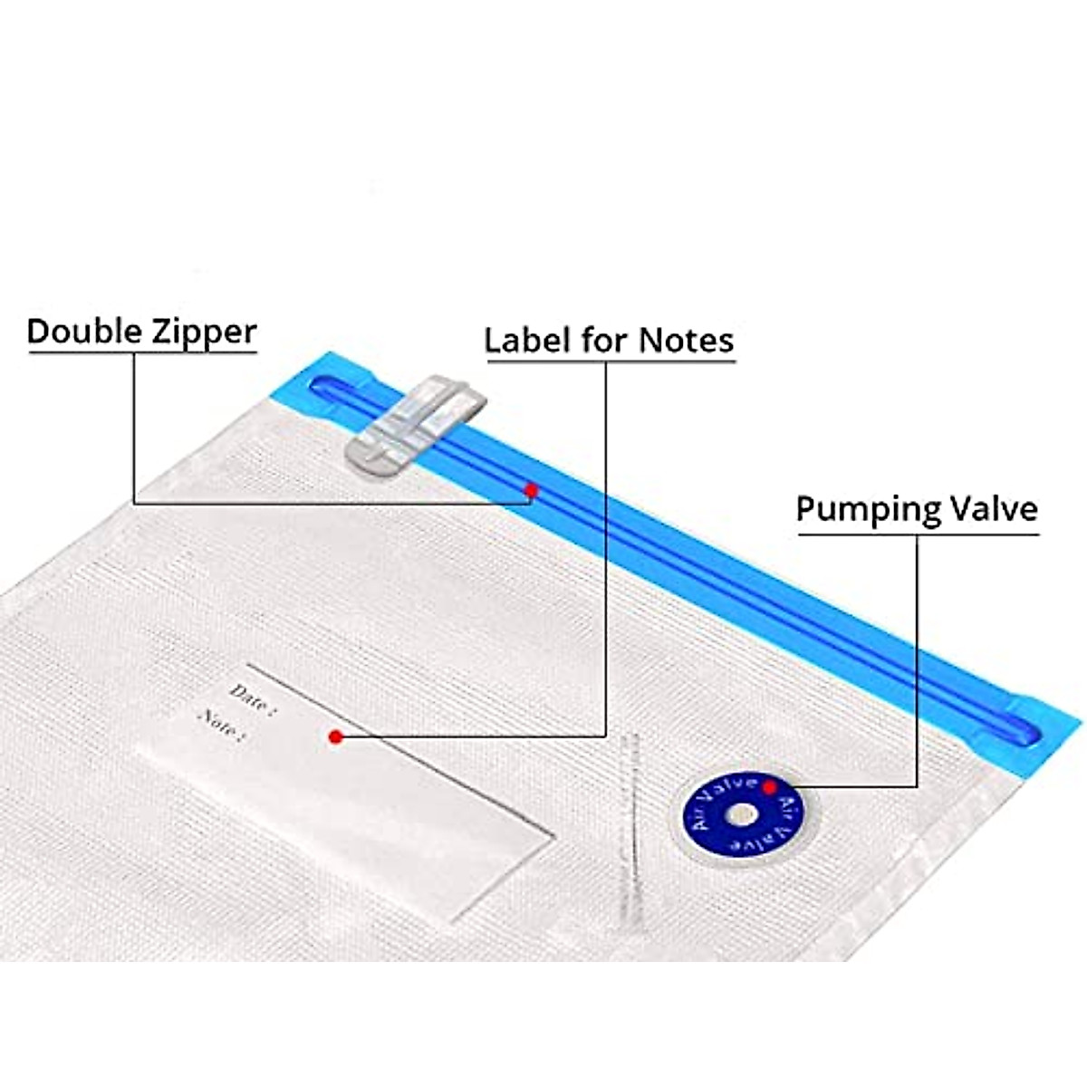 3Dman Filament Storage Bag Vacuum Kit, 20 x Cleaning Drying Sealed Bags (13.4 x 11.8 inch) for 3D Printers, with 1 Hand Pump, 1 Sealing Clip