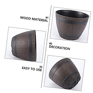 YARNOW 2pcs Pots for Plants Outdoor Plants Wooden Planter Succulents Plants Barrel Planter Succulent Planters Flower Pots Garden Floor Flower Pot Extra Large Wooden Flower Pot
