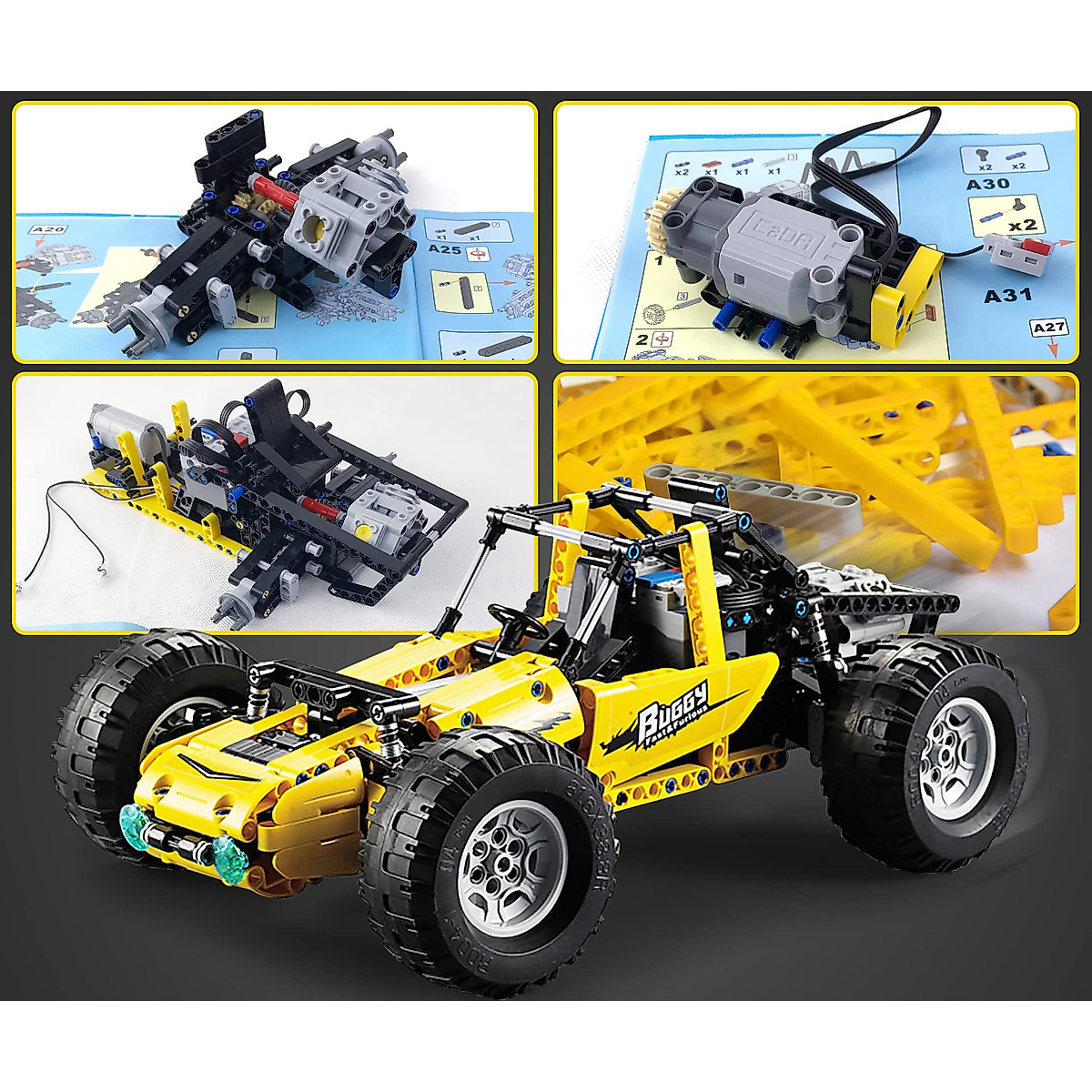 STEM Building Toys Remote Control Car Boys Girls Birthday Xmas Gifts Aged 6 7 8 9 10＋Early Science Engineering Learning Technic Sets Buggy 522 pcs