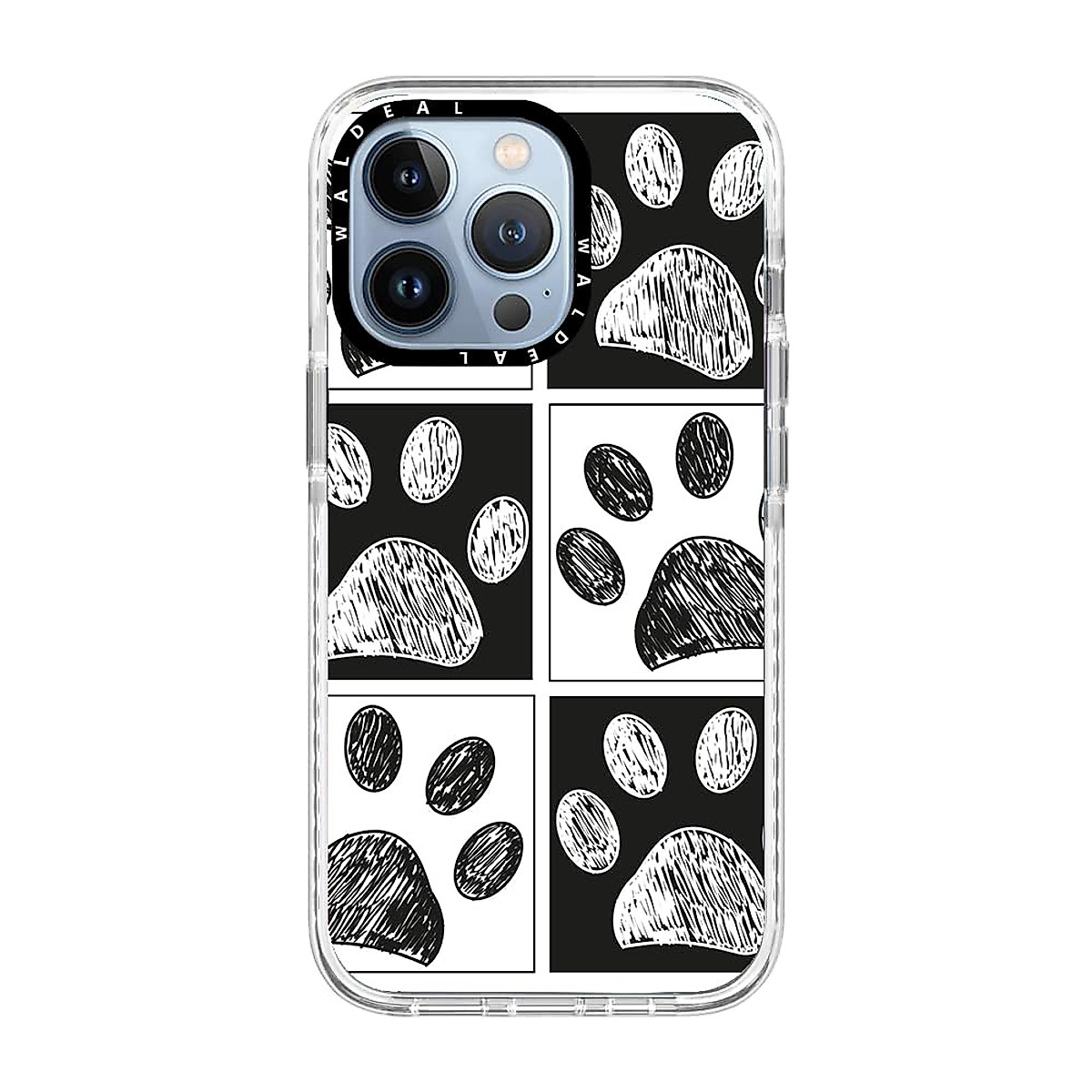 Waldeal Dog Paw Phone Case for iPhone 14 Pro Case, Anti-Scratch Hard Back Built-in TPU Bumper Shockproof Protective Cover for iPhone 14Pro Case