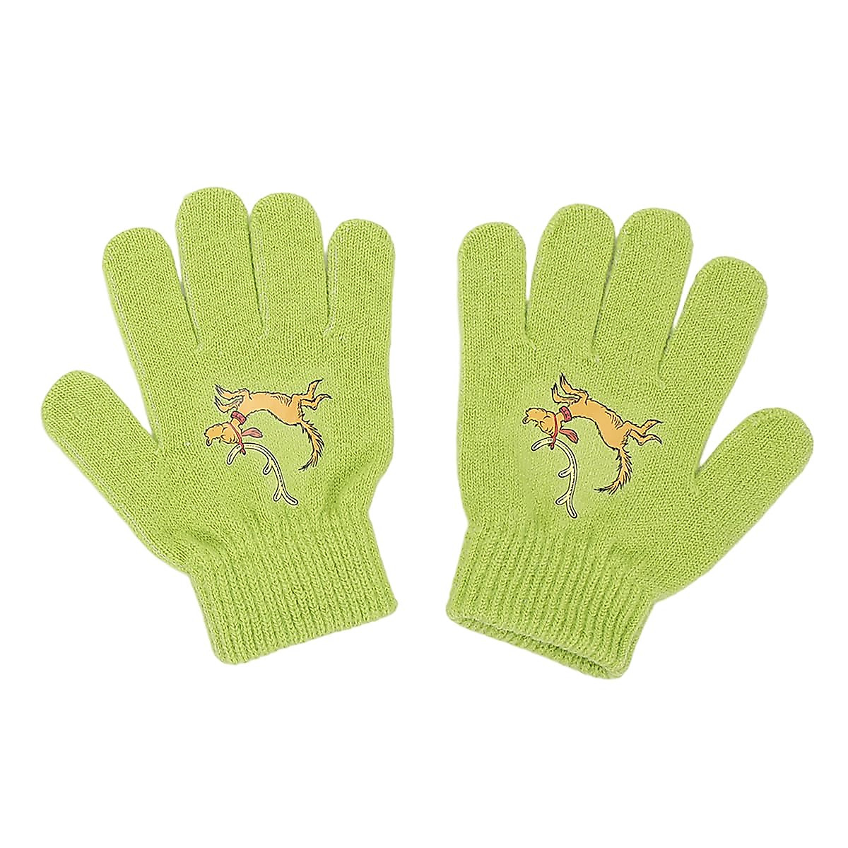 Grinch Youth Character Cuffed Beanie and Gloves Set Multicolored