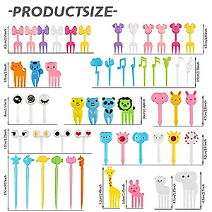 126 Pcs Animal Food Picks for Kids, Fun Cartoon Animal Bento Picks, Bento Box Fruit Picks, Lunch Bento Box Picks for Toddler,Kids Lunch Accessories Decorations