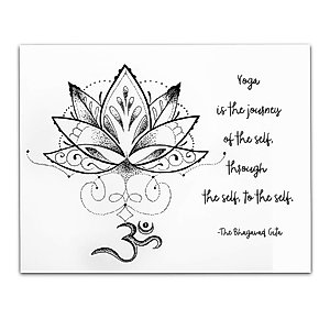 TJ Originals - Yoga is the Journey of the Self Spiritual Quote Decor , Spiritual Quote 11x14 Wall Art , Inspirational Poster Modern Home Art Decoration , Birthday Gifts for Women , Spiritual Quotes Wall Decor , Spiritual Quote Wall Decor , Printed in USA