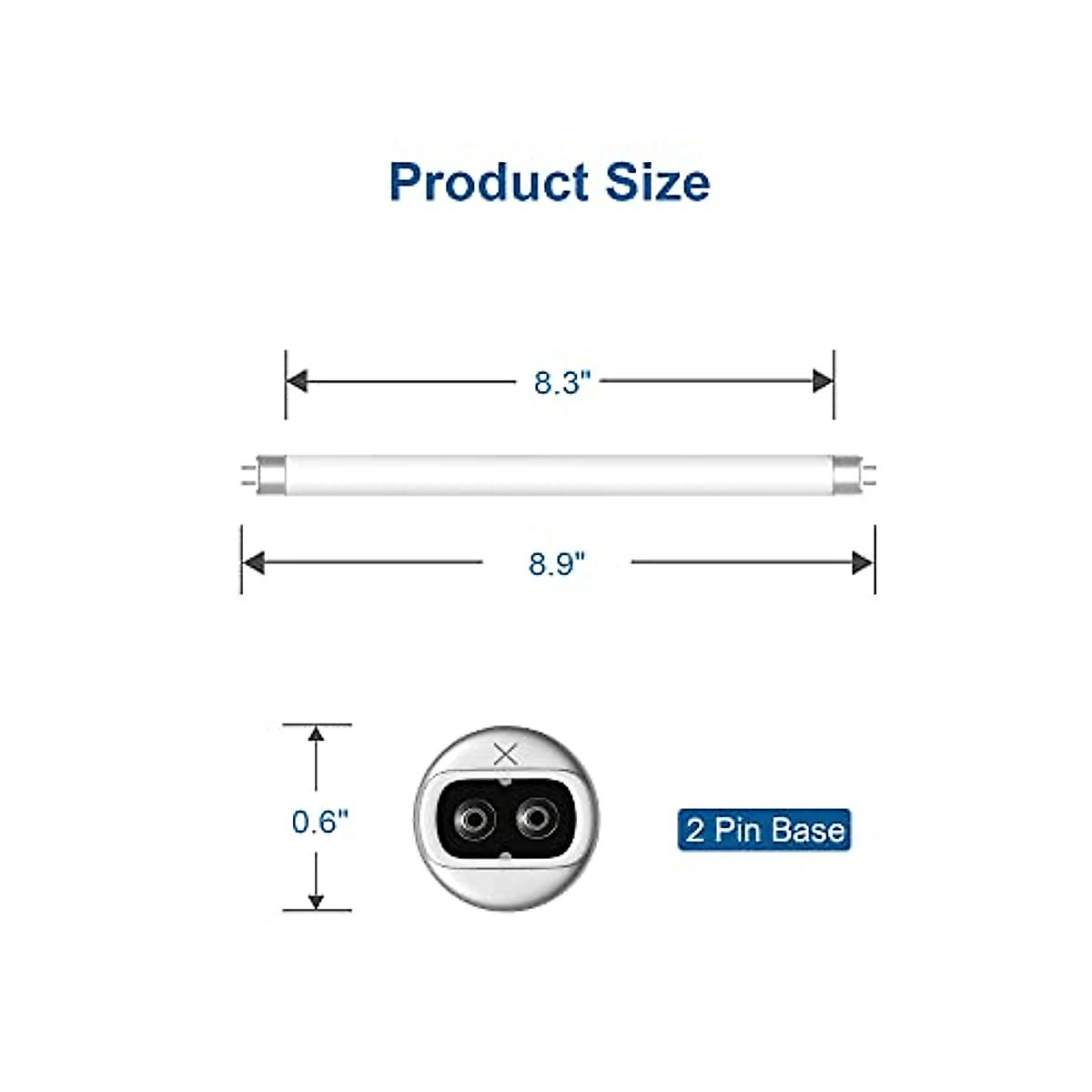 Dichroma 32050 6-Watt Replacement Bulbs for DynaTrap DT2000XL DT2000XLP DT2000XLPSR Mosquito Trap, T5 6W BL UV Light Bulb for Dynatrap 1 Acre Insect Trap (2 Pack)