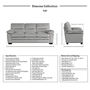 Lexicon Dawson Living Room Sofa, Gray