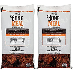 Bone Meal Steamed Powder for Dogs and Cats 2 Pack Total 2 Pounds from Upco Bone Meal Made in USA