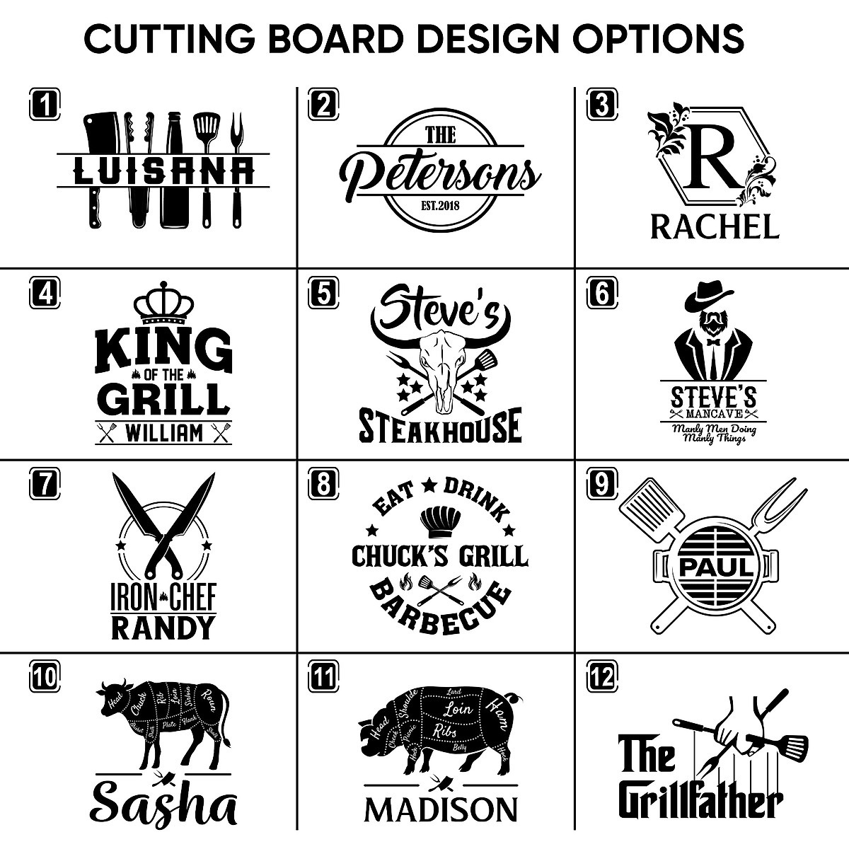 Personalized Dad Cutting Board Gift For Father Custom Cutting Board Fathers Day Engraved Chopping Board