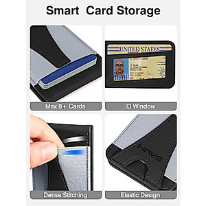 HiWe for Magsafe Wallet, Magnetic Wallet with Adjustable Stand, Eiffel-Tower Magsafe Wallet Stand for iPhone 16/16 Pro/15/14/13/12 Series, Open ID Window, 8 Card Holder, Vegan Leather, Black