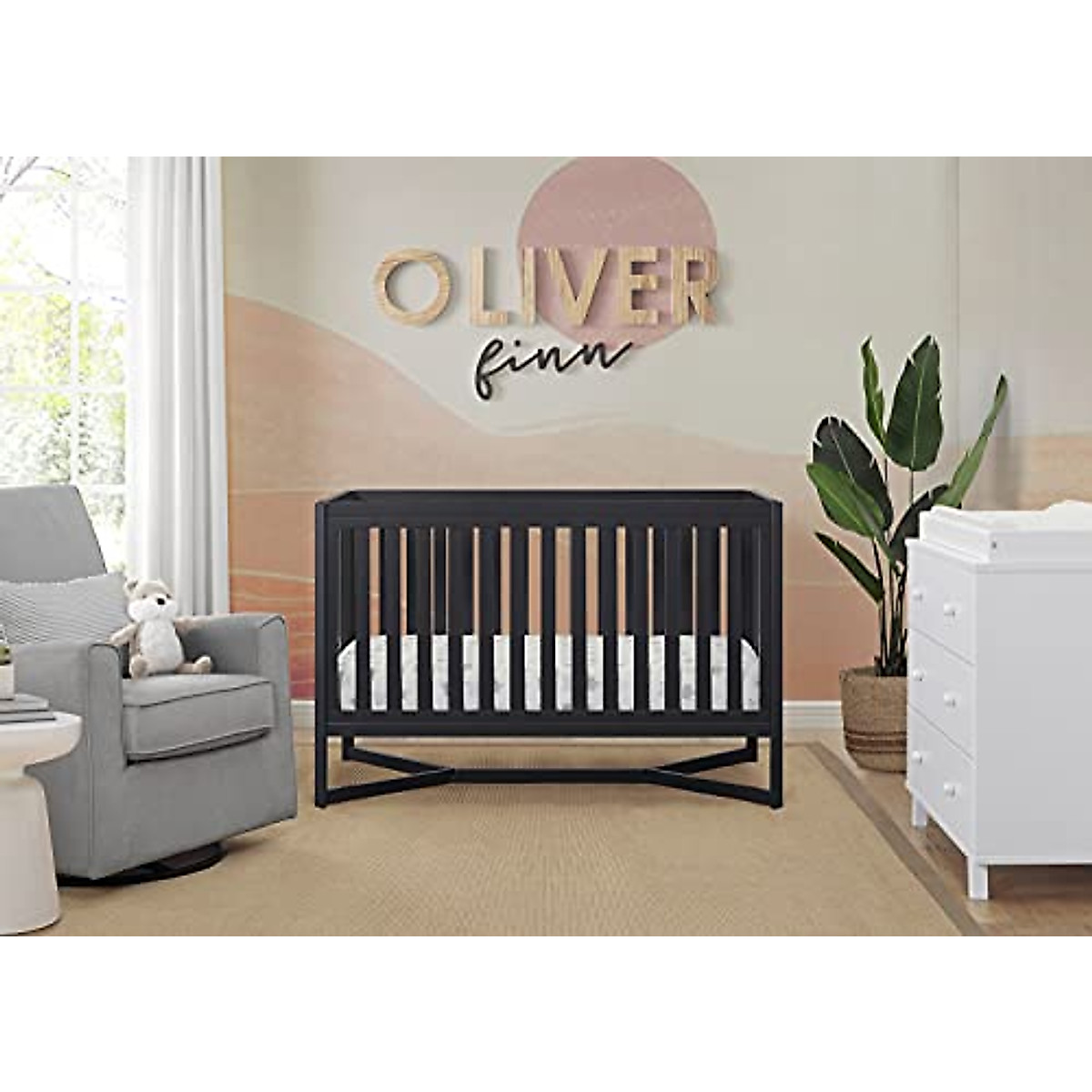 Delta Children Tribeca 4-in-1 Baby Convertible Crib, Midnight Grey