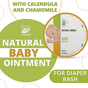 BenePura Diaper Rash Ointment 1.35 fl. Oz - Natural Baby Ointment for Diaper Rash with Calendula and Chamomile - Diaper Rash Cream for Baby - Diaper Cream, Baby Butt Cream, Baby Rash Cream
