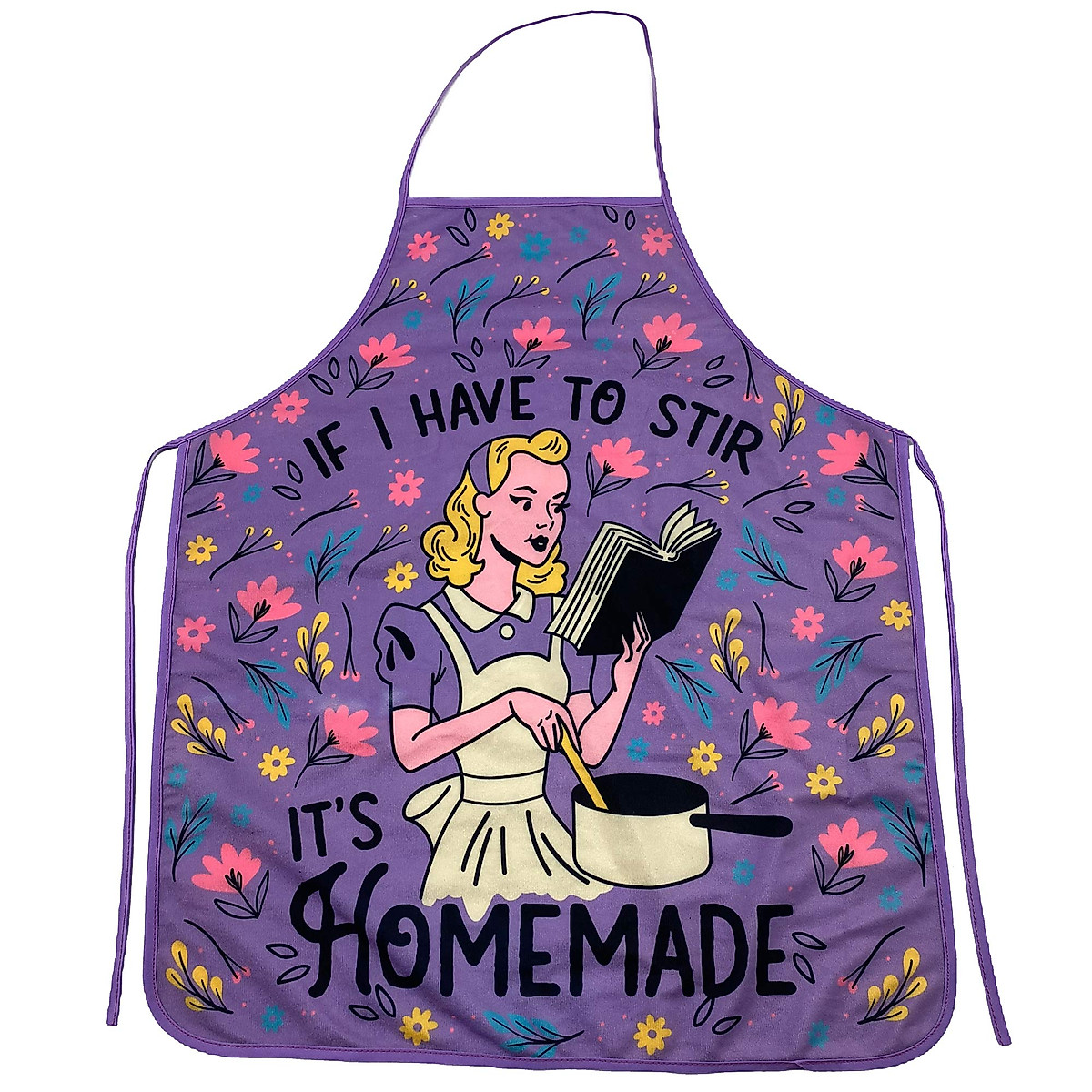 If I Have To Stir It's Homemade Funny Cooking Graphic Kitchen Accessories Funny Graphic Kitchenwear Funny Food Novelty Cookware Purple Apron
