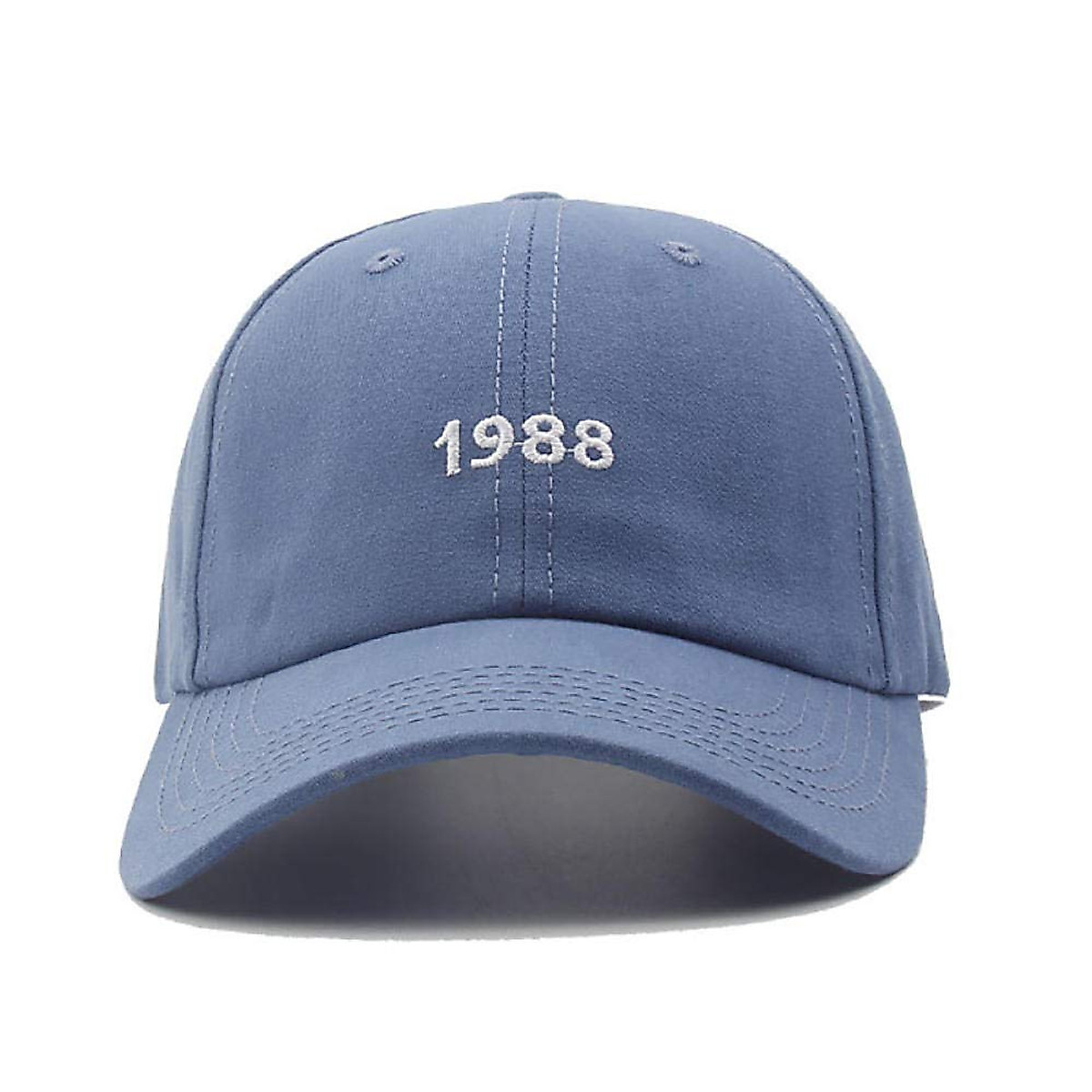 SUNS 1988 Retro Baseball Cap Adjustable Baseball Cap Cotton Denim Dad Hat-White_M (56-58Cm)