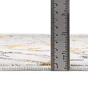 Rugs.com Finsbury Collection Rug – 5' 3 x 8' Yellow and Gray Medium Rug Perfect for Living Rooms, Large Dining Rooms, Open Floorplans