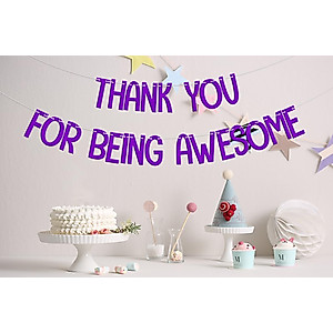 Thank You for Being Awesome Banner, Happy Retirement Decorations, We Will Miss You, Birthday Graduation Farewell Going Away Party Supplies Purple