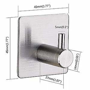 ANEWAY Adhesive Hooks,Durable Waterproof Stainless Steel Hooks for Bathroom,Kitchen,Home Doors,Walls,Closets – for Hanging Towel,Robe,Coat and Hat,4 Packs,Silver