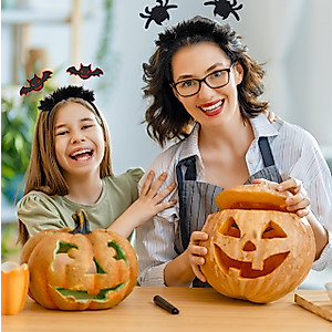 DINESIL 8 Pack Halloween Headbands, Halloween Head Boppers with Ghost Pumpkin Spider Skull Spider Web Witch Hat Headbands for Kids Halloween Costume Cosplay Decoration Party Favors Supplies