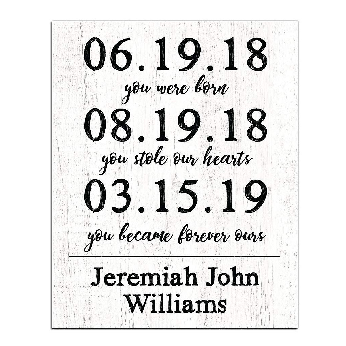 CANARY ROAD Adoption Dates Print | Adoption Gift | Gotcha Gift | Gotcha Day |Adoptive Parents Gift |Gotcha Day - Adoption Gift Personalized Art Child Keepsake Gift Boys and Girls Adopt Adopted Present