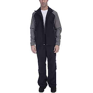 Fit Spaace Waterproof Golf Rain Suits for Men Performance Rain Jackets and Pants for All Sports (Gray Full-zip, Medium)