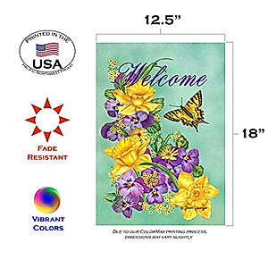 Toland Home Garden 1110773 Frolic in the Flowers Butterfly Flag 12x18 Inch Double Sided Butterfly Garden Flag for Outdoor House Welcome Flag Yard Decoration