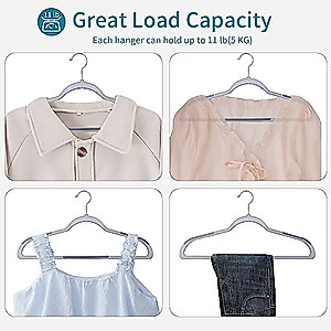 ABHENG 30 Pack Clothes Hangers, Non Slip Plastic Coat Hangers, 360°Swivel Hook, Space Saving, 0.2 Inches Thick, Heavy Duty, Hanging Dry Wet Clothes, Gray, UAPY0130G