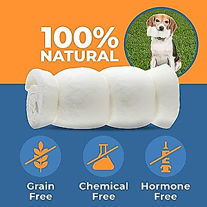 K9warehouse® - Beef Cheek Rolls for Dogs - Thick 6 Inch Buffalo Beef Cheek Rolls, Large - Premium Cow Cheek Roll Dog Treats - Rawhide Free Dog Chews Long Lasting - Pack of 4