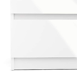 Pemberly Row Modern Contemporary 6 Drawer Wide Double Bedroom Dresser in White High Gloss