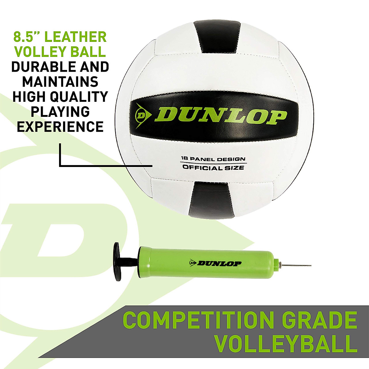 Dunlop 32-ft Outdoor Sports Volleyball Net System with Official Size Volleyball and Carrying Bag