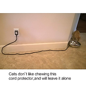 Keco 10ft – 1 inch Cable Management Sleeve Wire Loom Cord Protector – Self Wrap Cable Sleeve Split Sleeving Cord Organizer for TV Computer Automotive Office Home Entertainment – Black