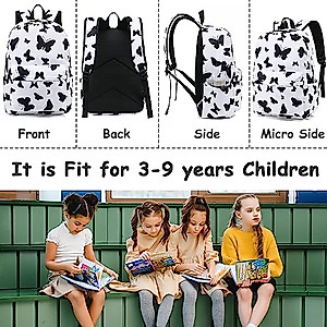 School Backpack for Teen Girls Women Laptop Backpack College Bookbags Middle School Travel Work Commuter Back Pack(Black Butterfly)