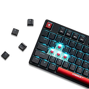 Digifast CS-21 Mechanical Gaming Keyboard - RGB Backlit Gaming Keyboard - Tenkeyless TKL Gaming Chronus Series Keyboard with Cherry MX Switches (Red Axis)