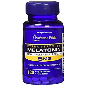 Puritans Pride Melatonin 5 mg Timed Release, 120 Count