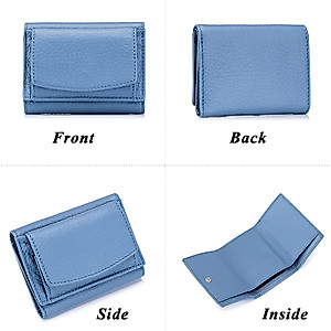 2023 New Unisex Anti-Credit Card Fraud Folding Mini Wallet, 2023 New Vegan Mini Wallet for Women, Leather RFID Blocking Card Holder – Pocket Mini Wallet (Blue)