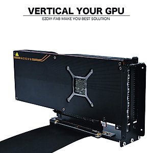EZDIY-FAB New PCI Express 16x Flexible Cable Extension Port Adapters, High Speed PCIE Riser Cable 90 Degrees, Fit with FD R6 Case -20cm