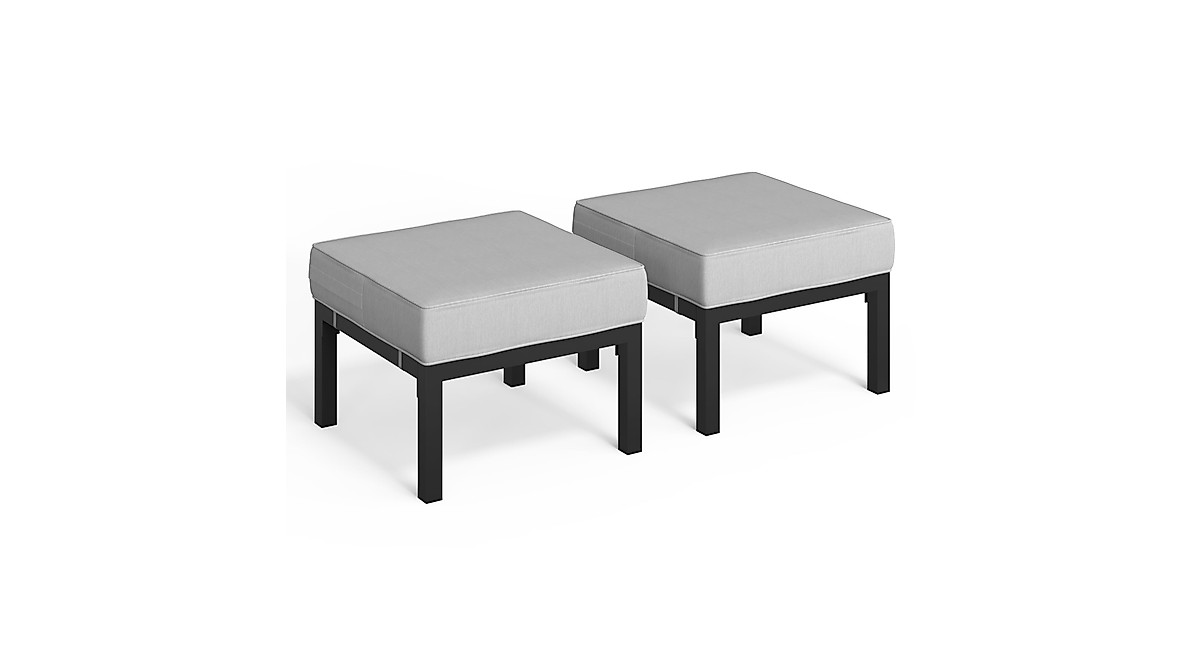 Stylish Solaste Aluminum Outdoor Footstools Set
