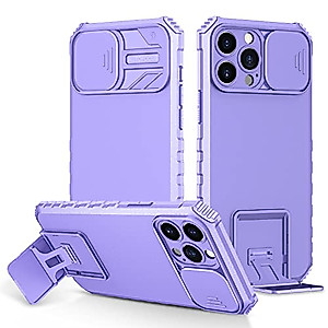 Protective Phone Cover Case Silicone Kickstand Case Compatible for infinix Smart 5,[3 Stand Ways] Vertical and Horizontal Stand Case,Full Body Hard Slim Protective Phone Case (Color : Purple)