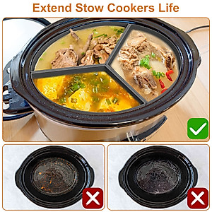 Slow Cooker Liners, Slow Cooker Silicone Liners, for 6 QT Crockpot, Reusable Crock Pot Liners, Easy Clean & Dishwasher Safe Cooking Silicone Liners (Gray)