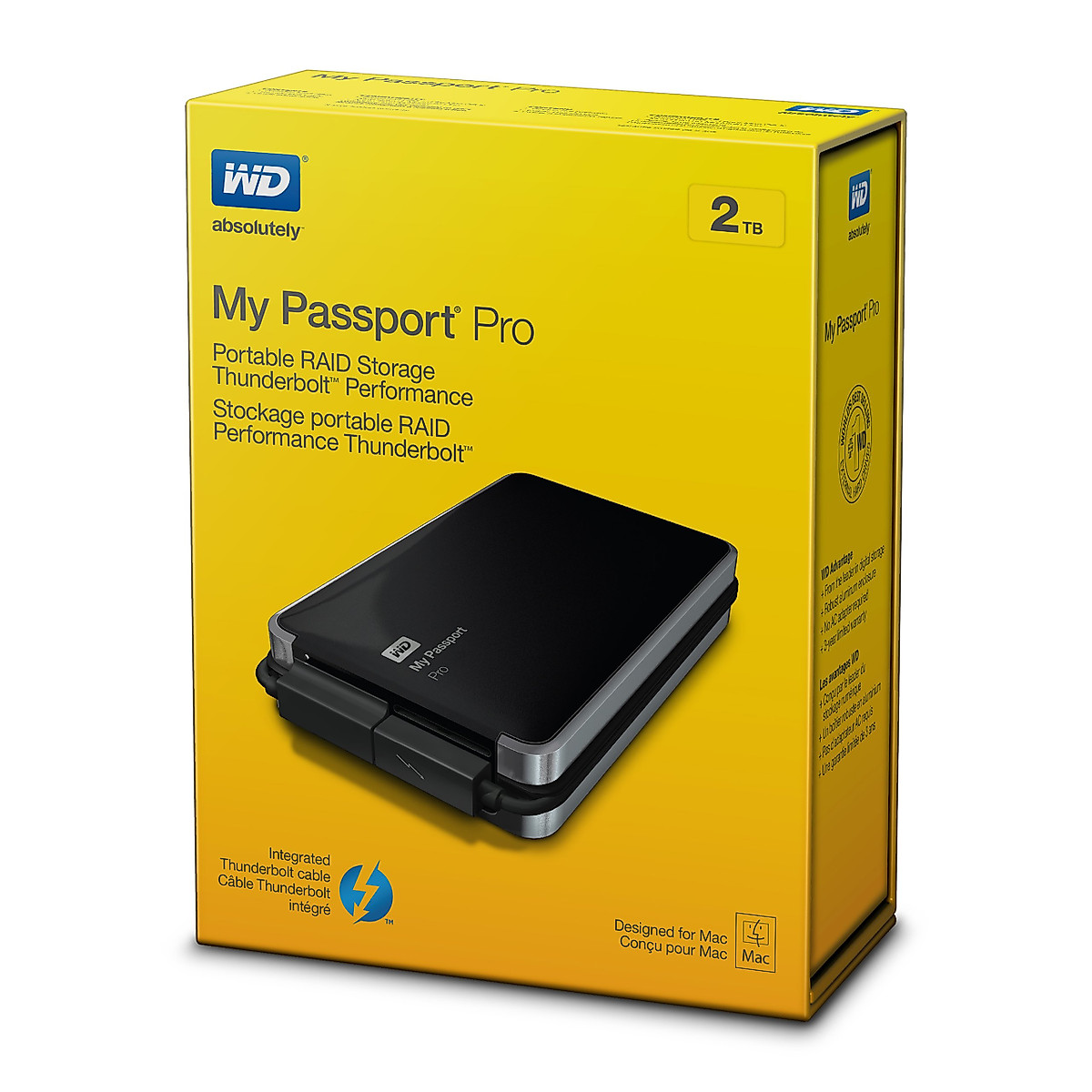 WD 2TB My Passport Pro Portable External Hard Drive - Thunderbolt - WDBRMP0020DBK-NESN