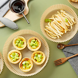 Moretoes 100 Pcs 6.3 Inch Round Air Fryer Disposable Paper, Non-Stick Parchment Cooking Paper for Microwave, Oil Resistant Waterproof Paper Liner for Frying Baking Cooking Roasting