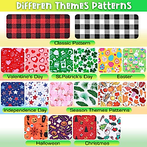 Weewooday 18 Pieces Christmas Faux Leather Sheets Thanksgiving Halloween Fabric Sheets Synthetic Leather Sheets Holiday Faux Leather Sheets for DIY, 6.3 x 8.3 Inch