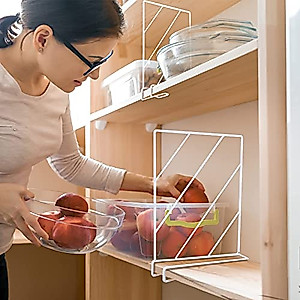 DyaSyaHya Shelf Dividers for Closet Organization - 6PCS - Steel Partition System for Organizing Cabinets, Wardrobe, Wooden & Flat Shelves - Metal Separators for Shelving Units - 11x11.4-Inch, White